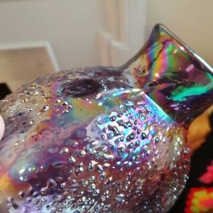 Vintage | Art | Oil Slick Textured Glass Vase Artisan Blown | Poshmark